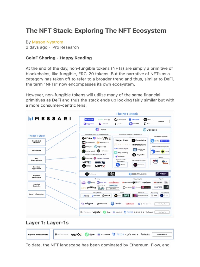 The NFT Stack - Exploring The NFT Ecosystem | PDF | Computing