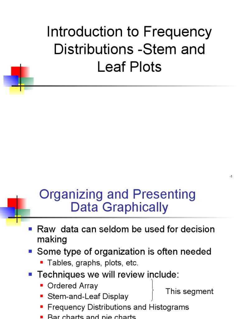 Introduction To Frequency Distributions - Stem and Leaf Plots | PDF ...