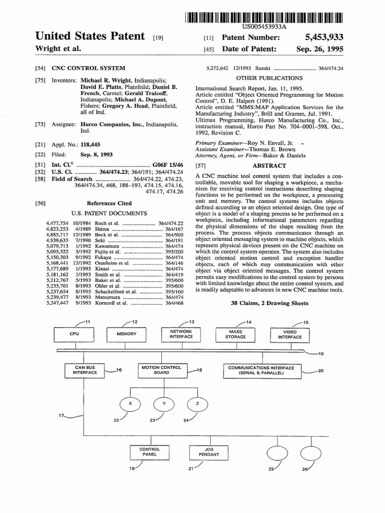 United States Patent 19 11 Patent Number: 5.453,933 | PDF | Class ...