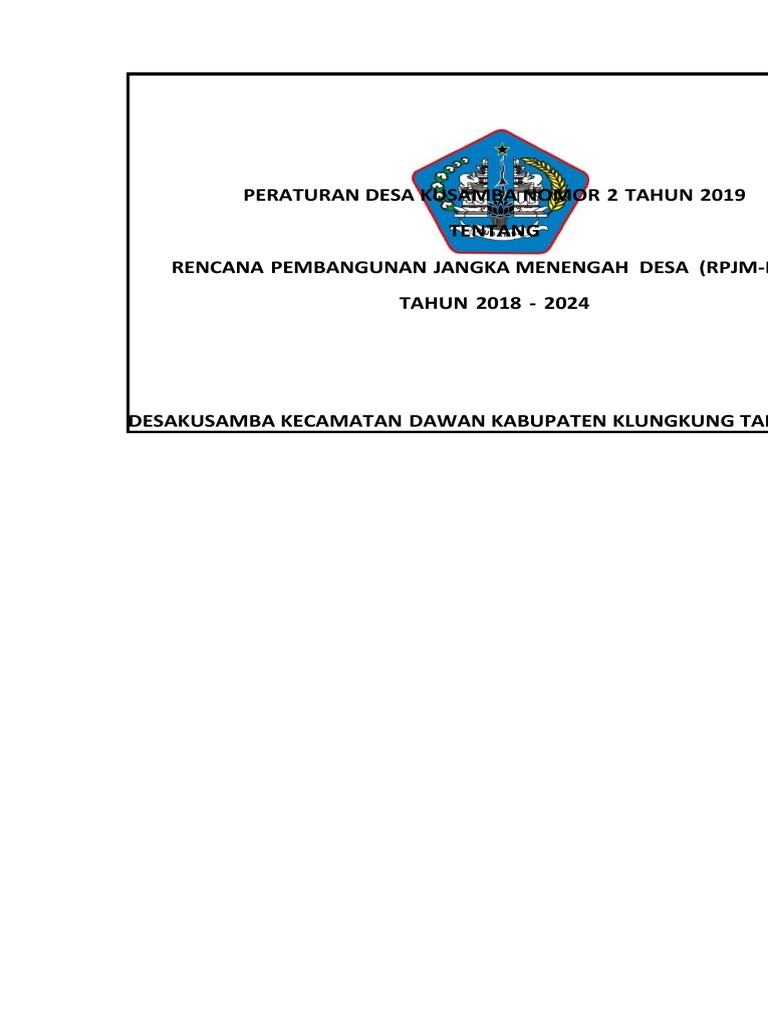 RPJM Desa785 | PDF