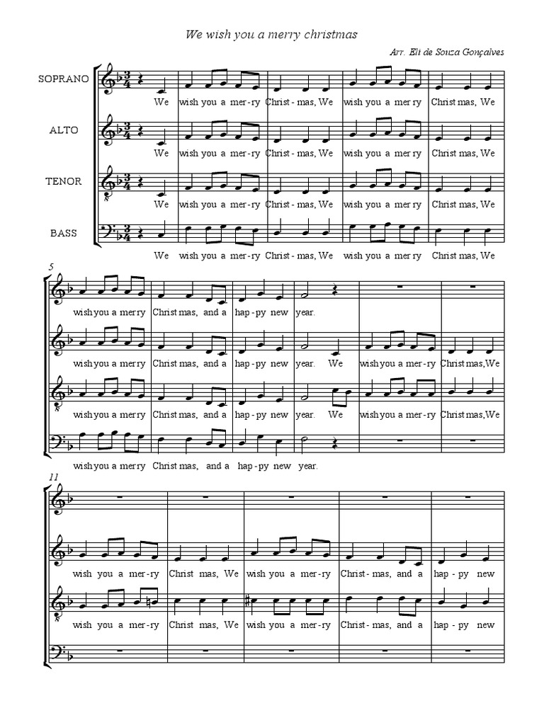 We Wish You a Merry Christmas SATB | PDF | Choral Music