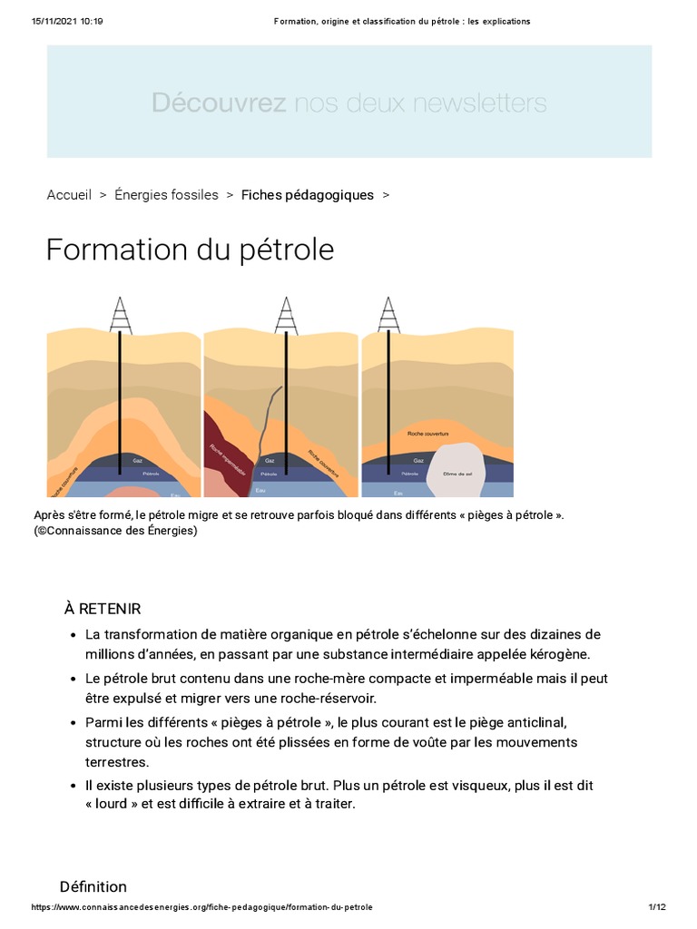 Formation, Origine Et Classification Du Pétrole - Les Explications ...