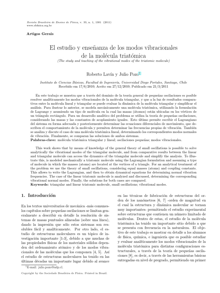 Calculo Modos Triatomica | PDF | Moléculas | Modo normal