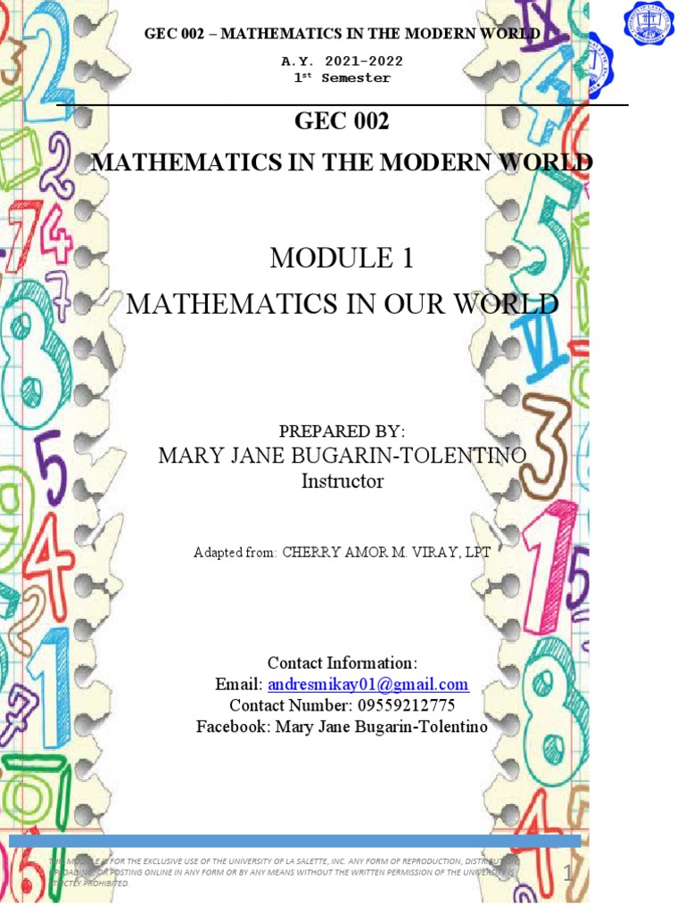 GEC 002 Mathematics in The Modern World | PDF | Pattern | Shape