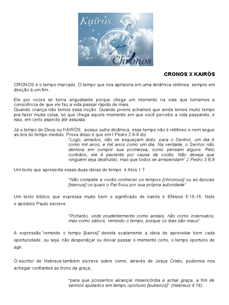 Cronos X Kairós | PDF | Tempo | Josué