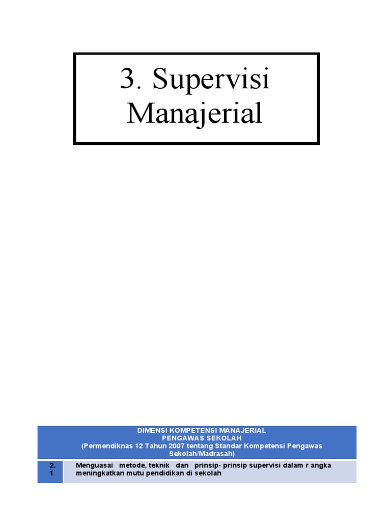 Supervisi Manajerial | PDF