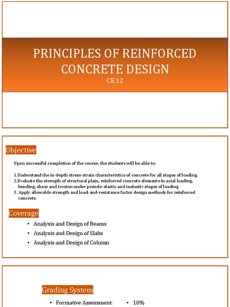 PDF Lecture 01 - Introduction To Reinforced Concrete Design | PDF | Strength Of Materials | Concrete