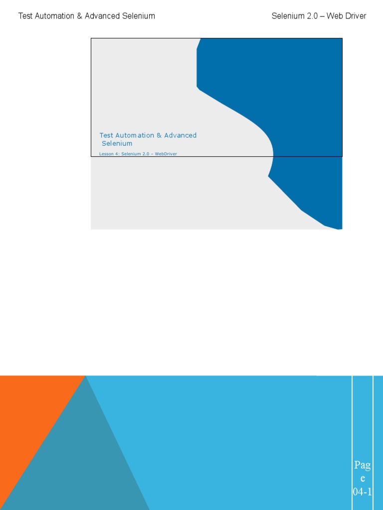Test Automation and Advanced Selenium-Classbook-Lesson04 | PDF ...