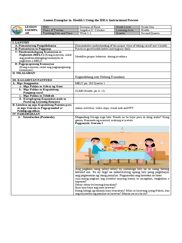 LE in Health Grade 1 Angelica Noreen U. Celestra | PDF