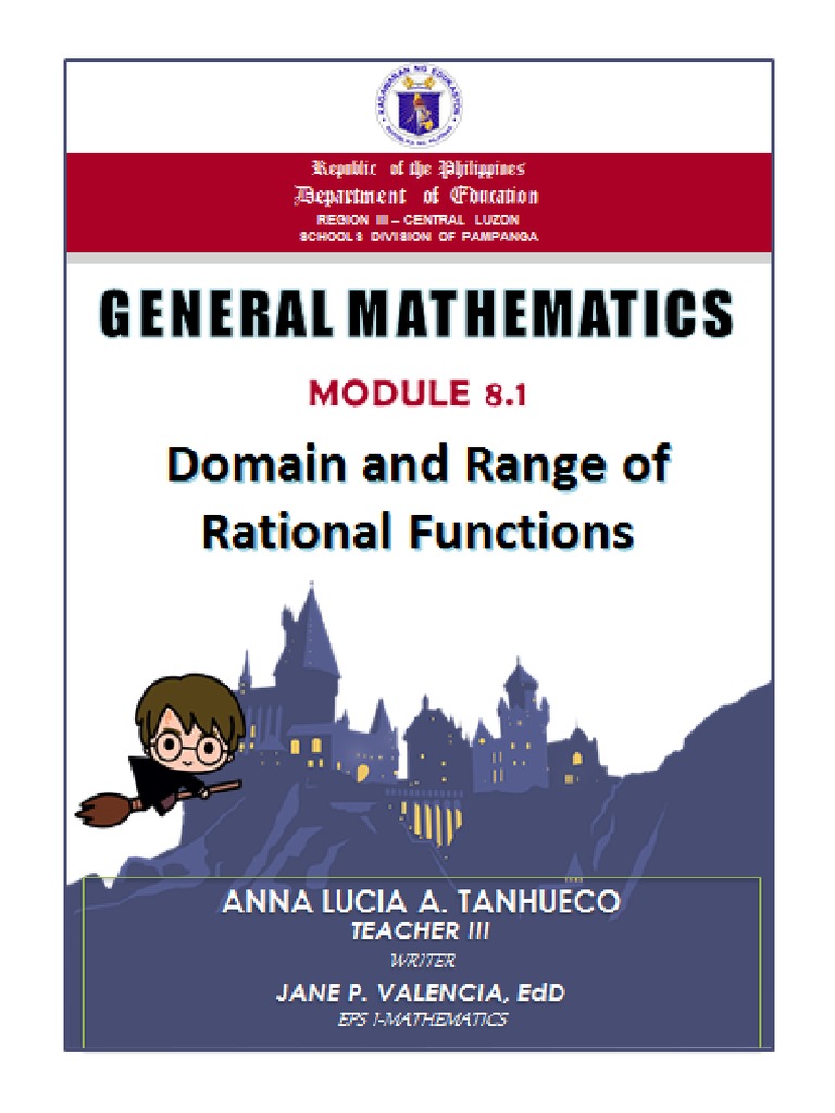Grade 11-1st Quarter-Module 8.1-Domain-and-Range-of-Rational-Functions-2 | PDF | Function ...