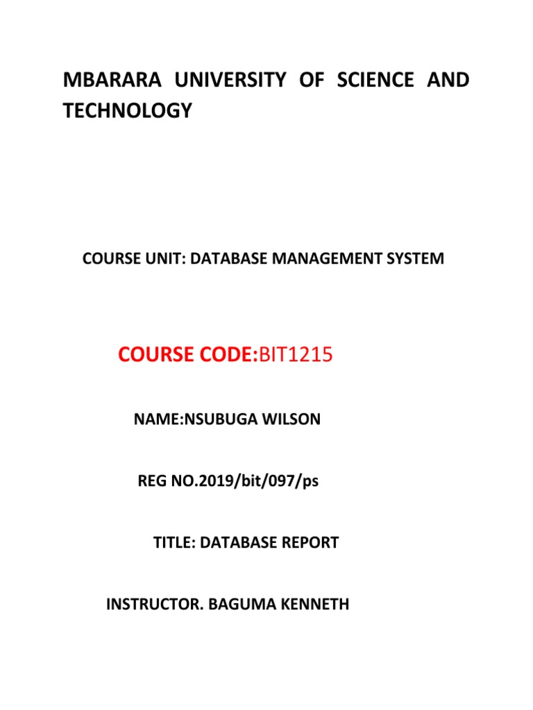 Restaurant Database System Project Report for MK-Hotel | PDF ...