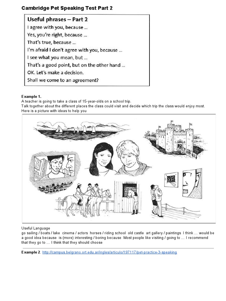 Cambridge Pet Speaking Test Part 2 | PDF