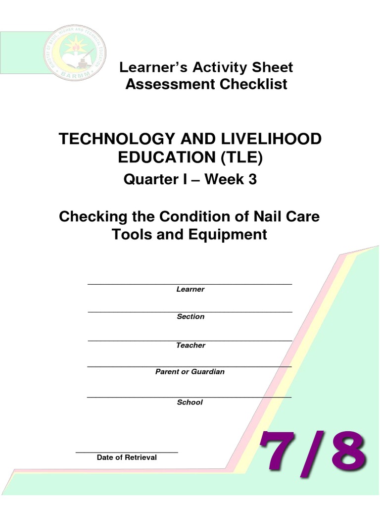 Technology and Livelihood Education (Tle) : Learner's Activity Sheet ...
