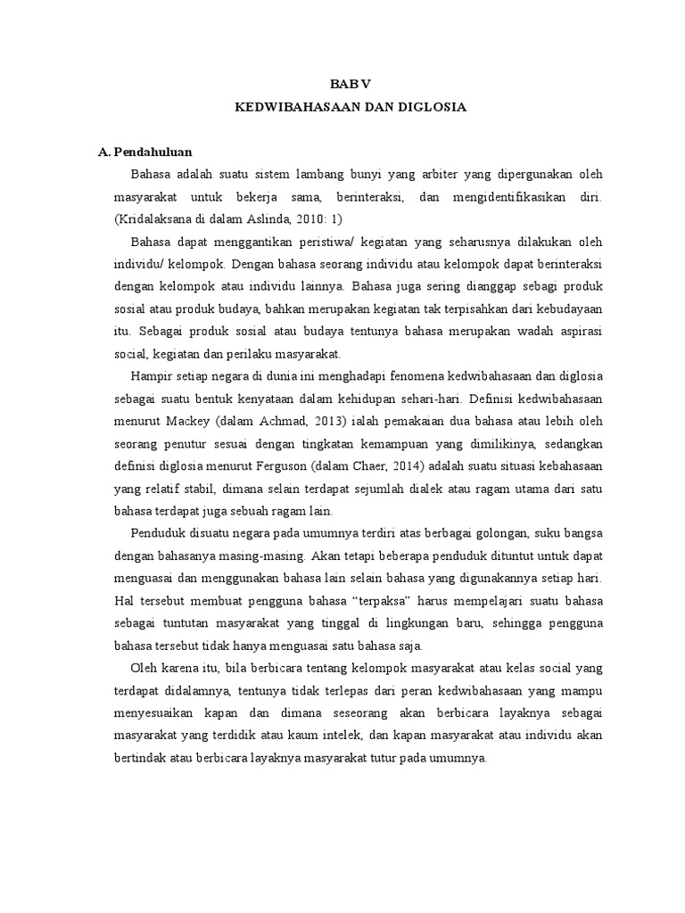 Materi 4 Kedwibahasaan Dan Diglosia | PDF
