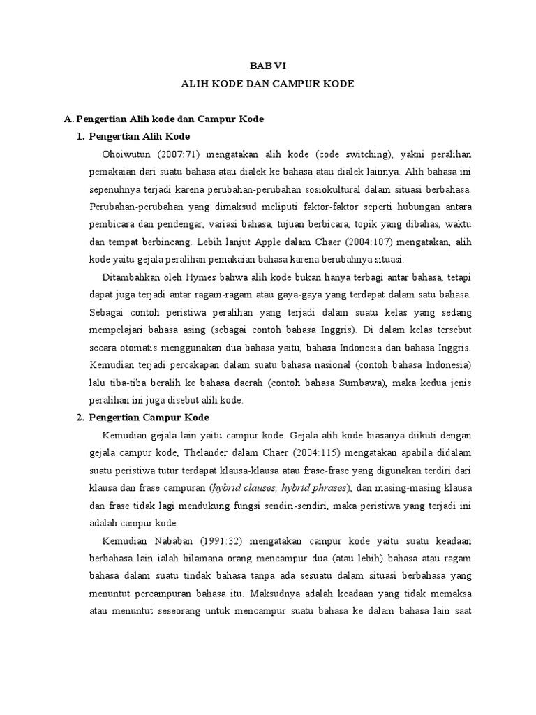 MATERI 5 Campur Kode Dan Alih Kode Ok | PDF