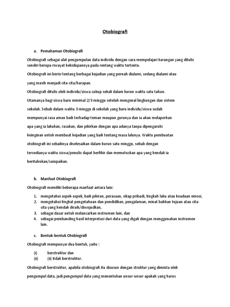 Memahami Otobiografi dan Manfaatnya | PDF | Sains & Matematika