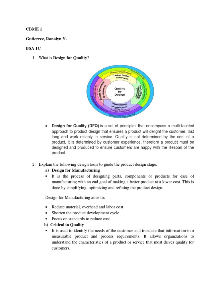 Design for Quality Tools and Techniques | PDF | Design | Production And ...