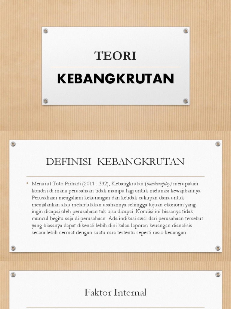 Teori Kebangkrutan | PDF