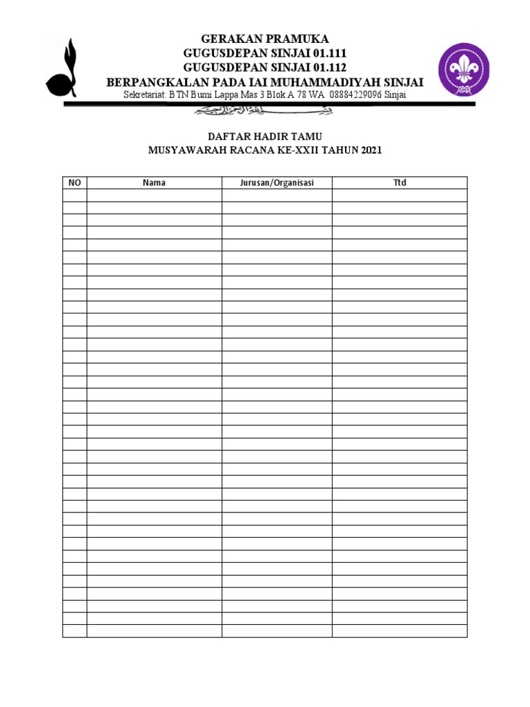 Daftar Hadir Tamu | PDF