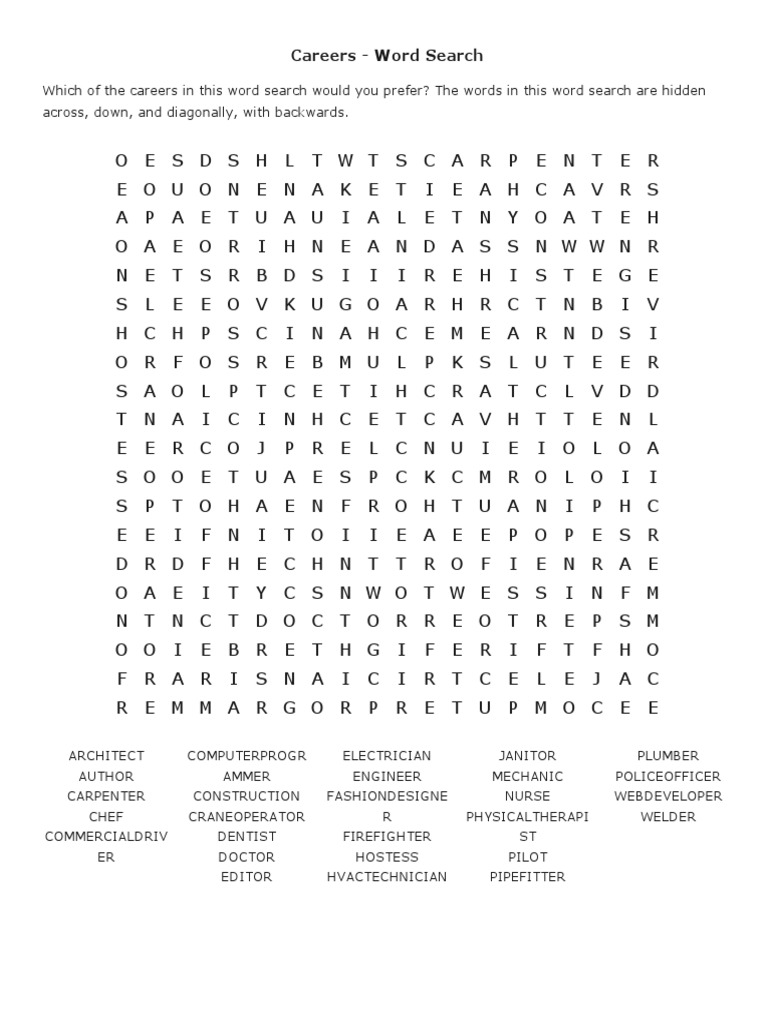 Careers Hard | PDF | Word Puzzles | Puzzles