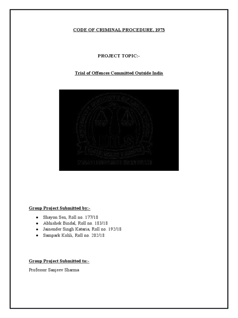 CRPC Project | PDF | Government | Criminal Law