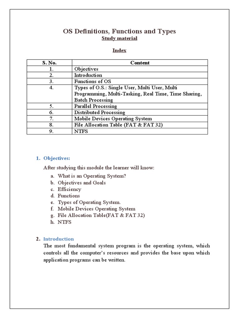 OS Definations and Types | PDF | Operating System | Process (Computing)