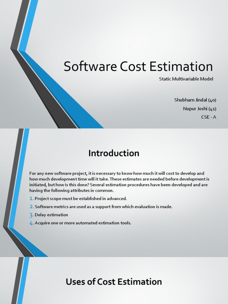 Software Cost Estimation Models Explained | PDF | Variable (Computer ...