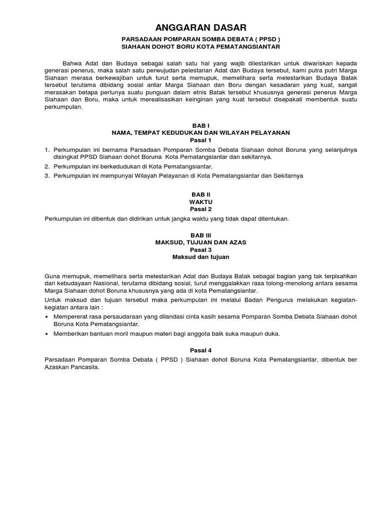 Draf Ad - Art PPSD P. Siantar | PDF