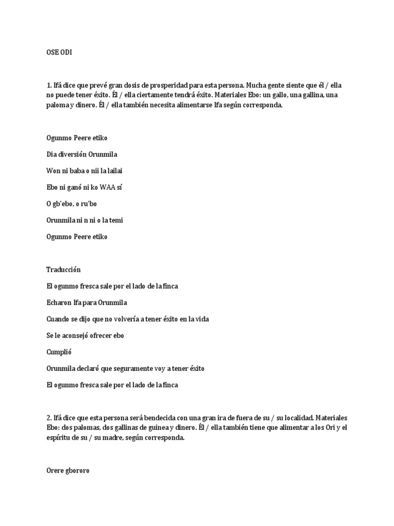 5 Ose Odi | PDF | Religión étnica | Santeria