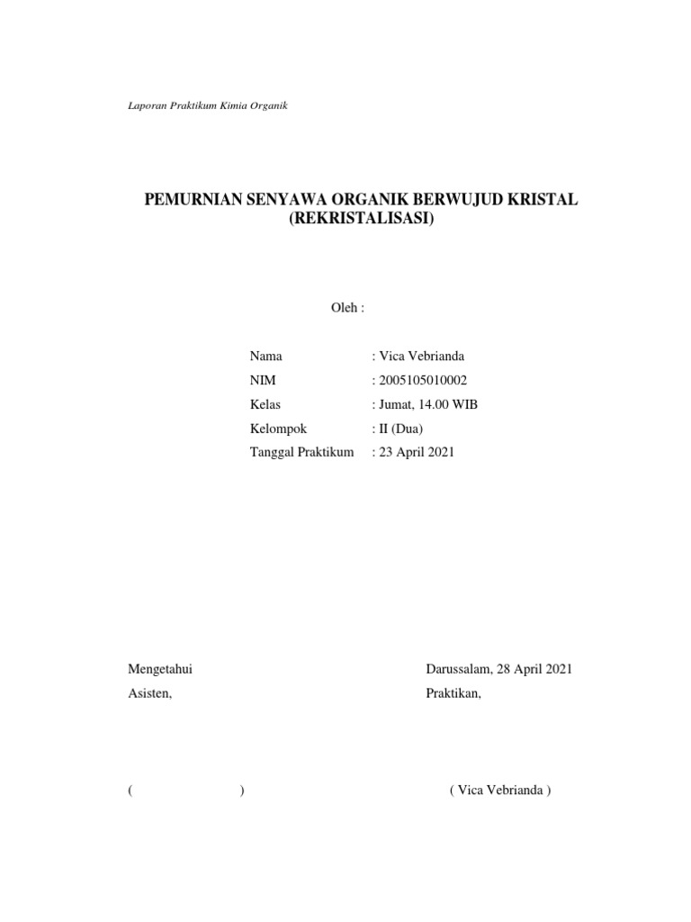 REKRISTALISASI | PDF