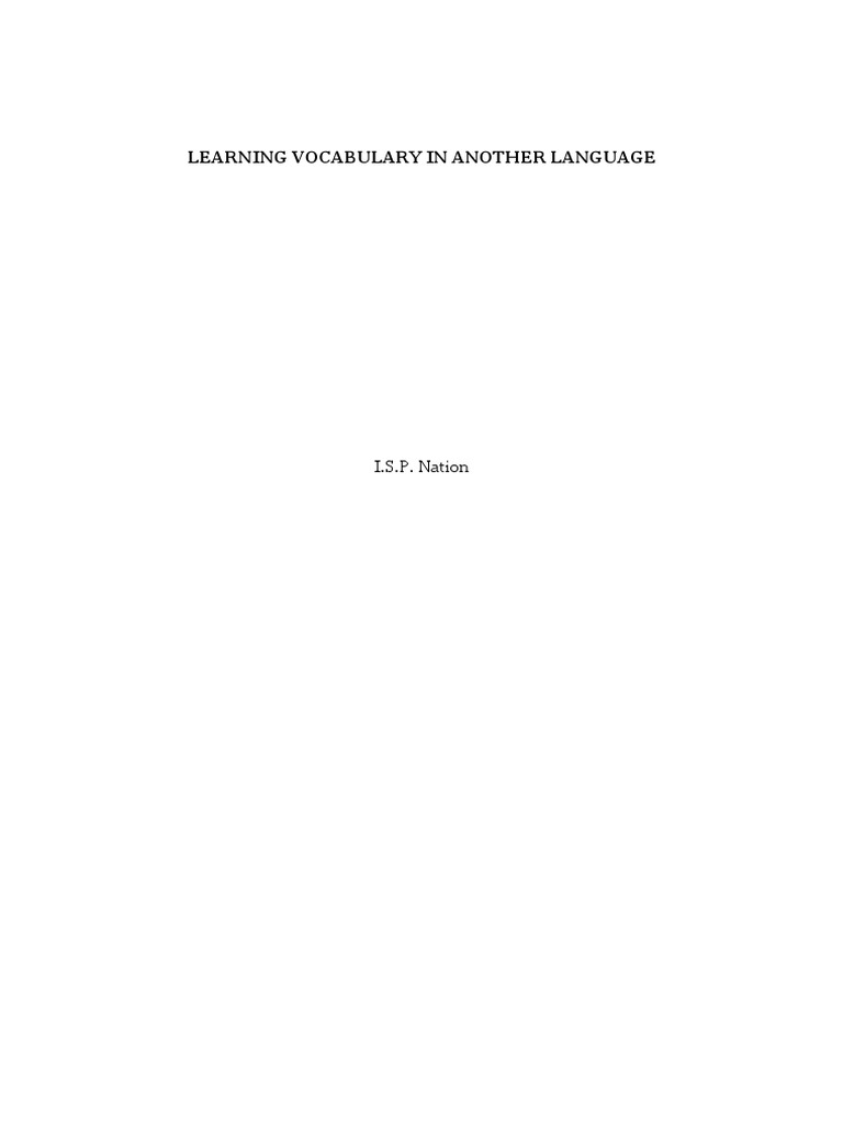 Learning Vocabulary in Another Language | PDF | Vocabulary | Learning
