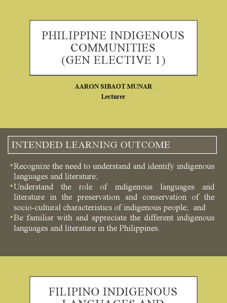 Filipino Indigenous Languages and Literatures | PDF | Philippines ...