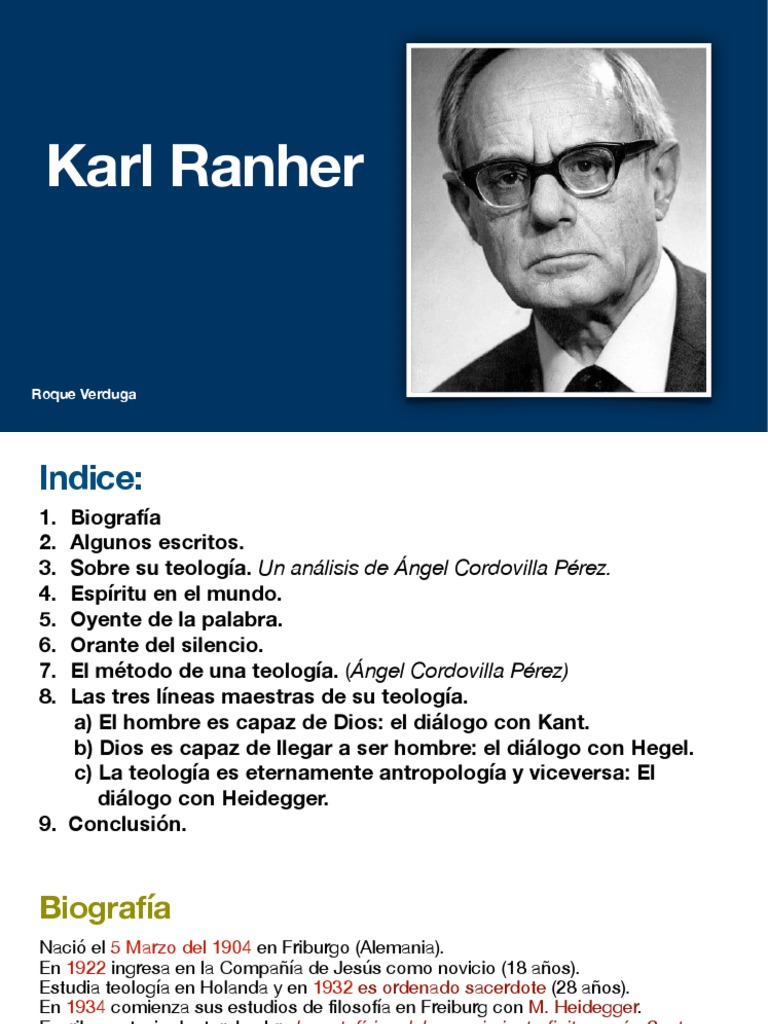Teología y legado de Karl Rahner | PDF | Immanuel Kant | Teología