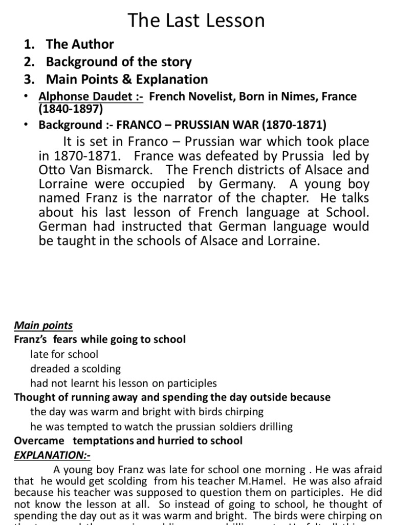 The Last Lesson | PDF | Kingdom Of Prussia | Franco Prussian War