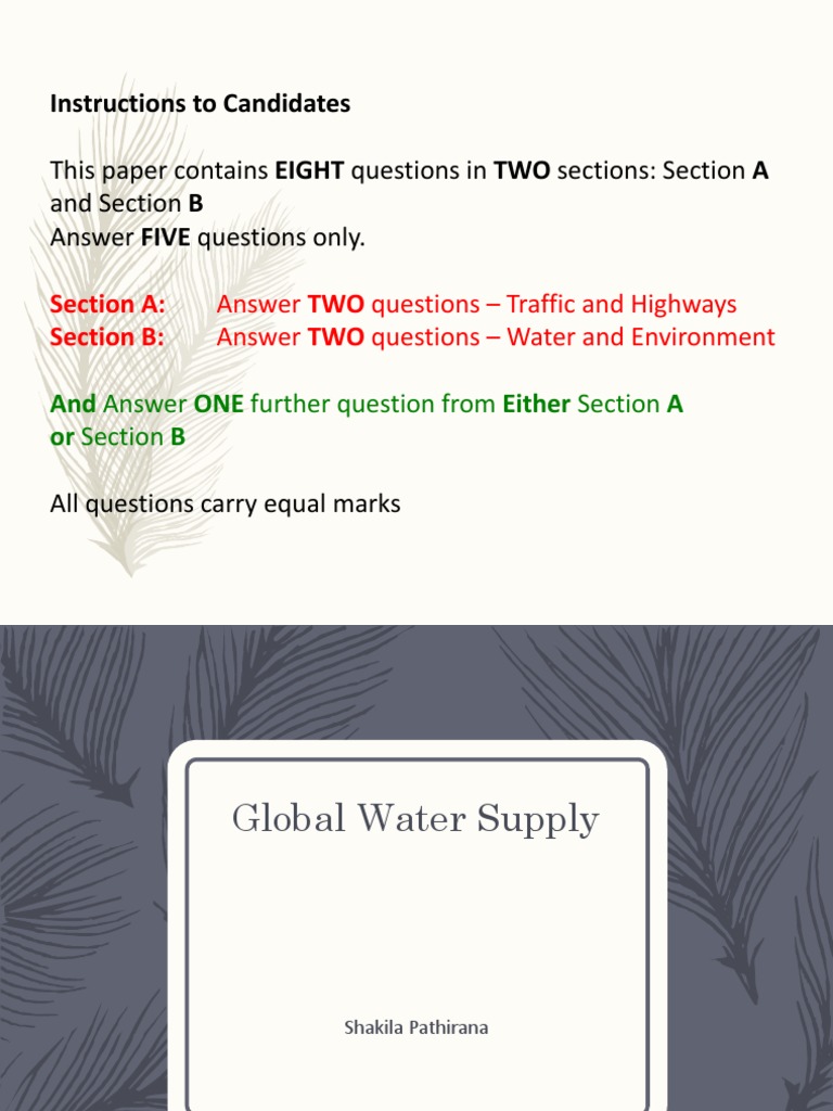 Lectuer 1 - Global Water Supply | PDF | Wastewater | Water