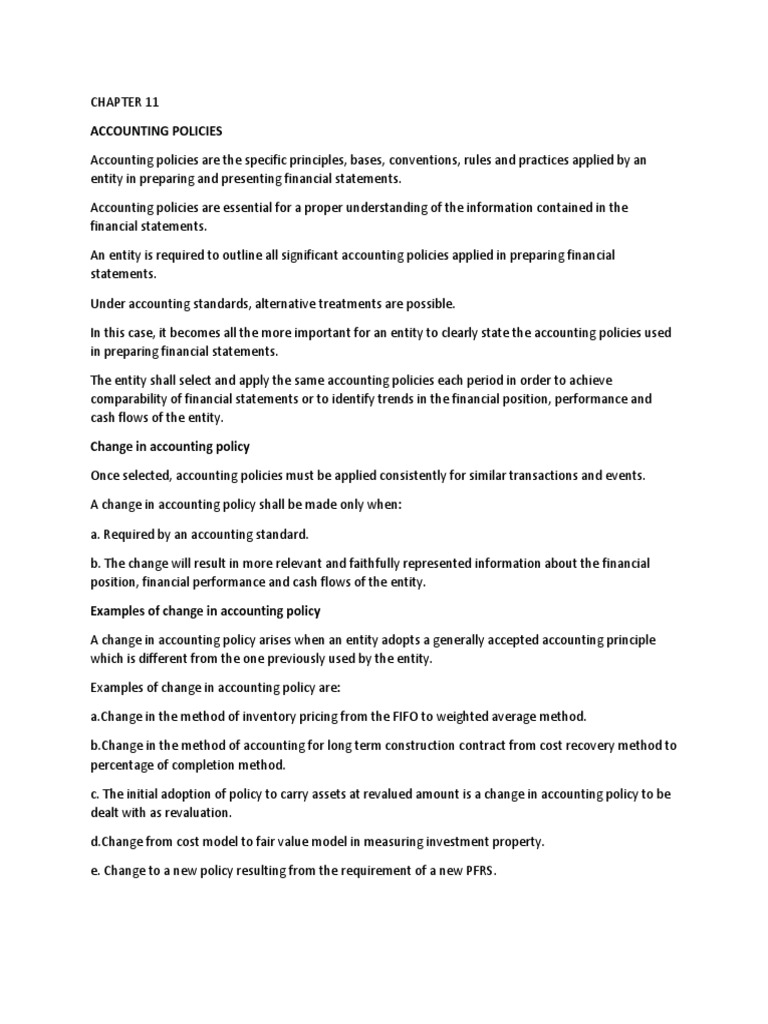 Change in Accounting Policies Explained | PDF | Accounting | Financial ...