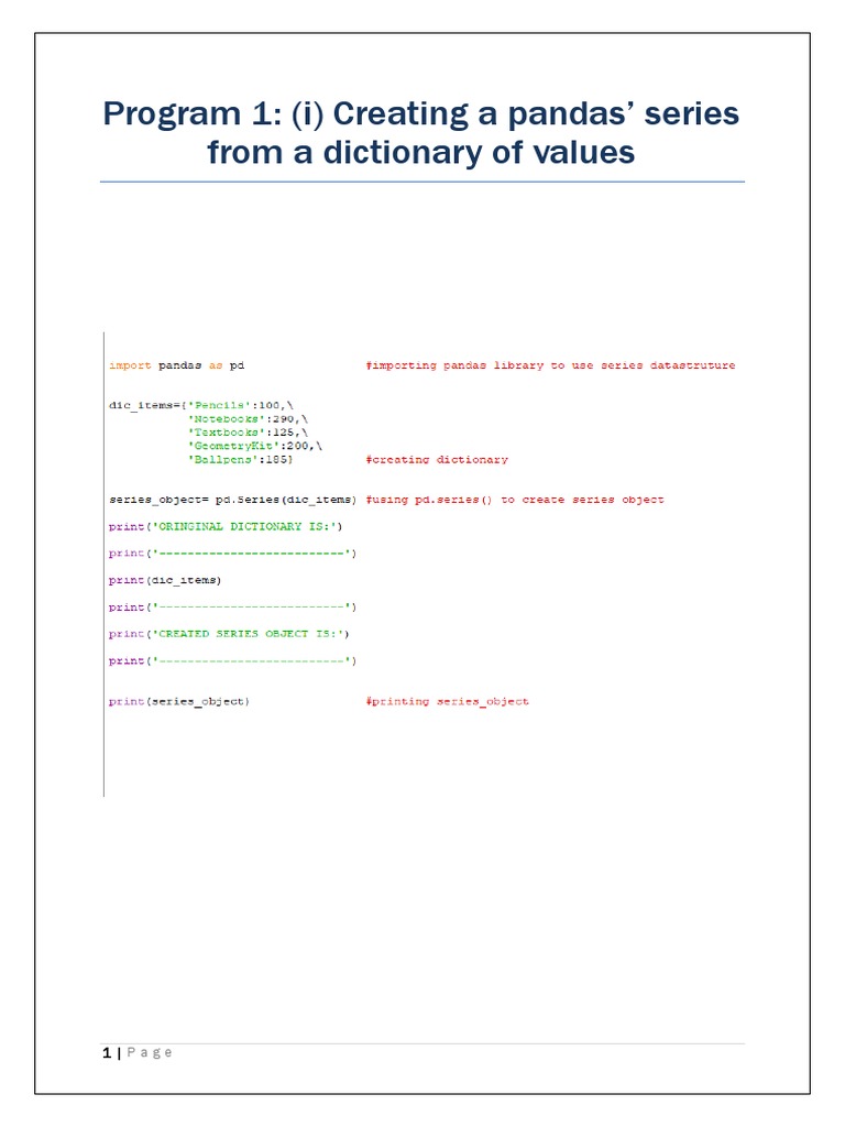 Python Pandas and Matplotlib Practical File | PDF | Array Data Type ... Python Pandas and Matplotlib Practical File | PDF | Array Data Type ...