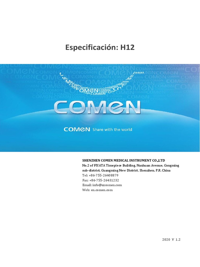 Electrocardiógrafo Comen H12 Especificaciones | PDF ...