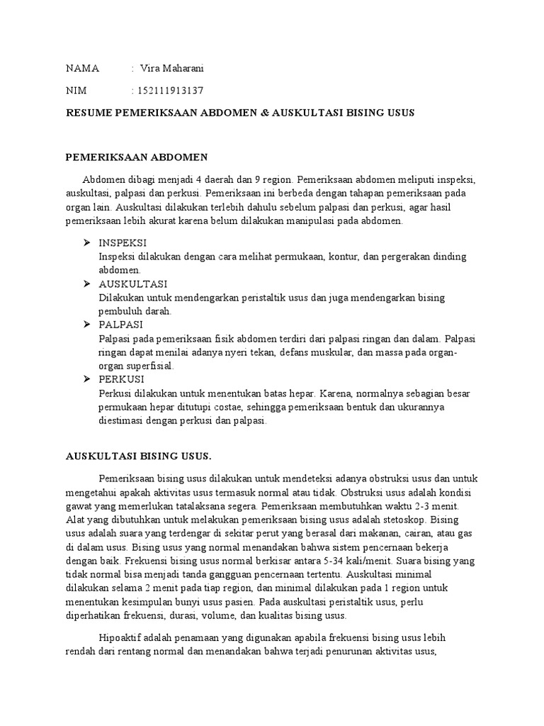 Pemeriksaan Abdomen dan Bising Usus | PDF
