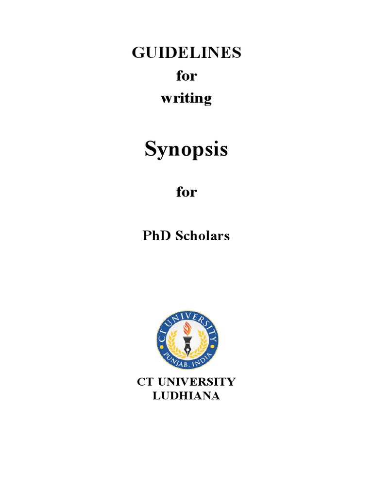 PHD Synopsis GUIDELINES | PDF | Thesis | Cognition PHD Synopsis GUIDELINES | PDF | Thesis | Cognition