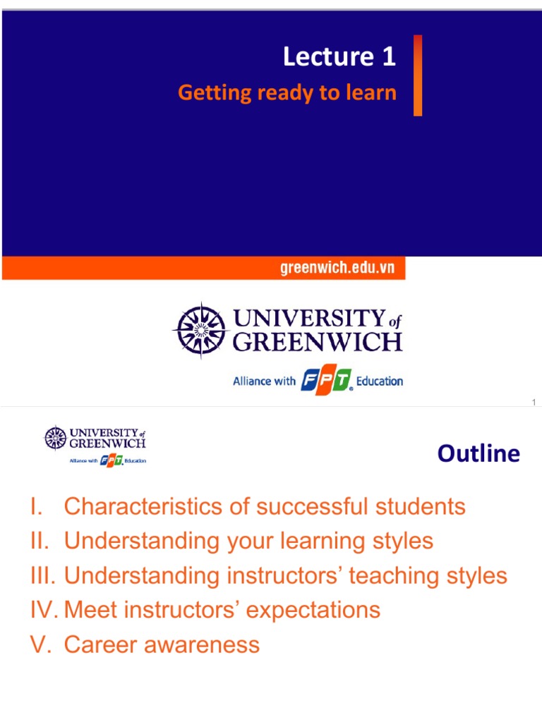 SSLG102 - Lecture 1 | PDF | Learning Styles | Learning