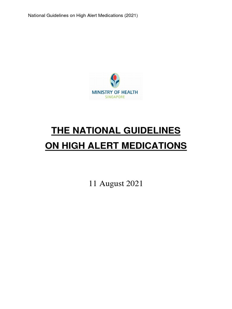 National Guidelines On High Alert Medications | PDF | Opioid | Dose ...
