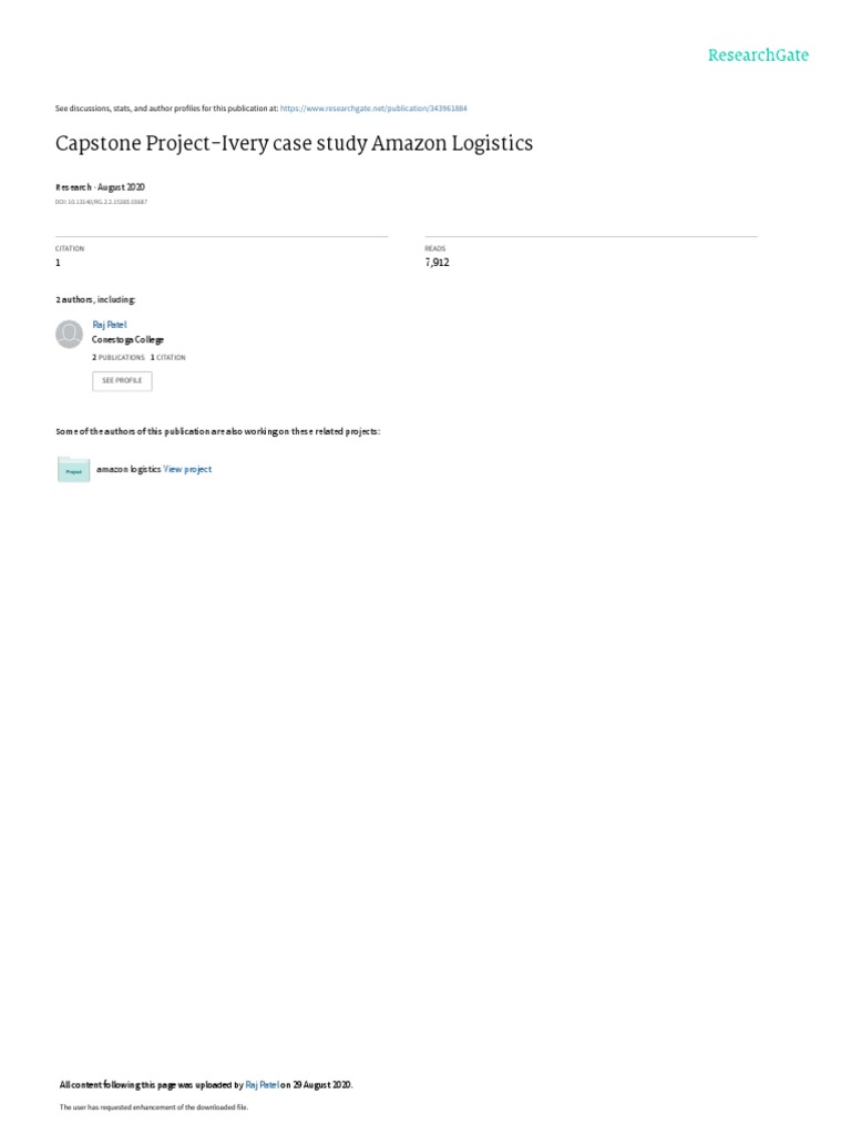 Amazon Logistics | PDF | Strategic Management | E Commerce