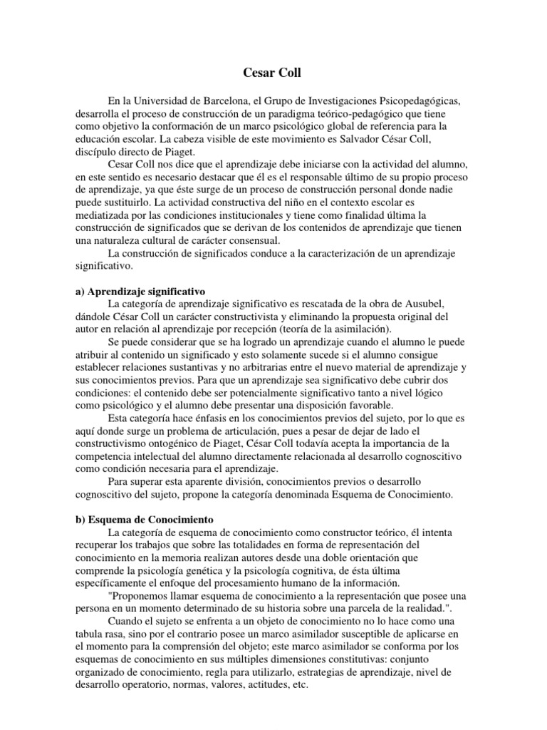 Cesar Coll | PDF | Conocimiento | Aprendizaje