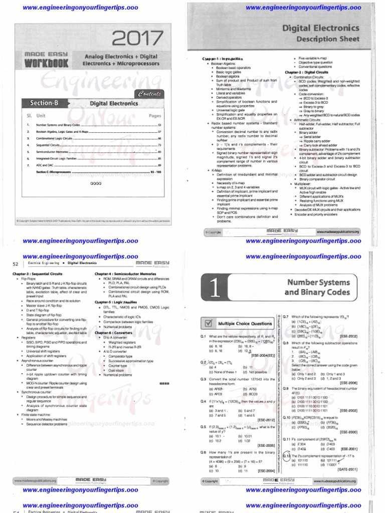 Made Easy Digital Electronics + Microprocessors Work Book | PDF ...