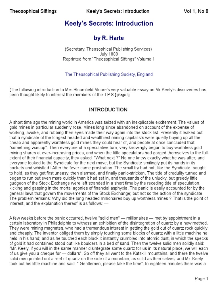 Keely's Secrets | PDF | Occult | Soul