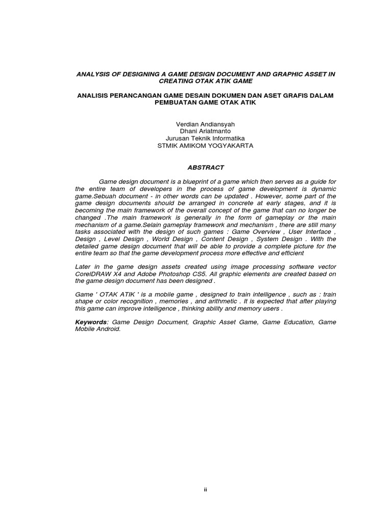 Game Desain Dan Aset | PDF | Computer Science | Product Development