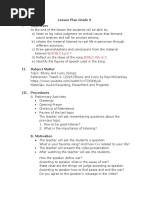 The Lottery Detailed Lesson Plan | PDF | Senses | Lesson Plan