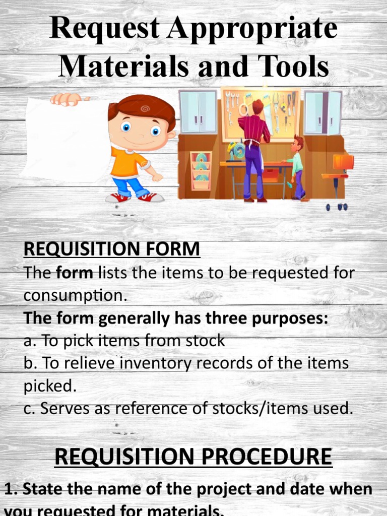 Request Appropriate Materials and Tools | PDF