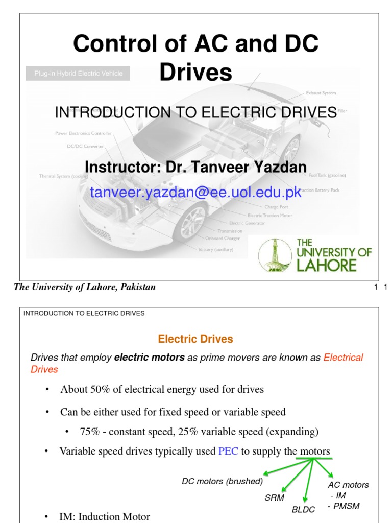 Control of AC and DC Drives Lec#1.2 | PDF | Electric Motor | Metrology